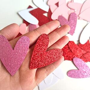 200Pcs Valentines Confetti Hearts, Valentines Table Confetti, Heart Confetti for Tables, Valentines Day Table Decor for Valentines Wedding Anniversary Party Supplies