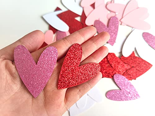 200Pcs Valentines Confetti Hearts, Valentines Table Confetti, Heart Confetti for Tables, Valentines Day Table Decor for Valentines Wedding Anniversary Party Supplies