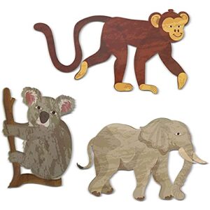 Jungle Animal Safari Paper Cutouts for Home and Party Decor (12-Count)