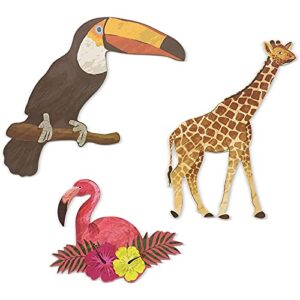 Jungle Animal Safari Paper Cutouts for Home and Party Decor (12-Count)