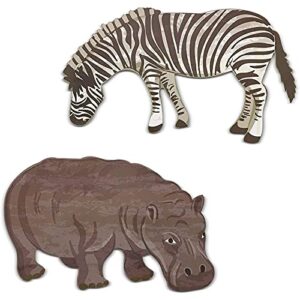 Jungle Animal Safari Paper Cutouts for Home and Party Decor (12-Count)