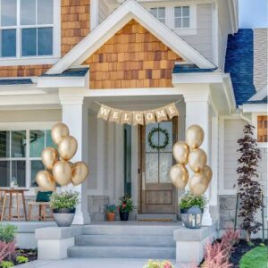 Pre-Strung Welcome Banner - NO DIY - Gold Glitter Welcome Banner - Pre-Strung on 6 ft Strand - Classroom, Office, Front Door, Baby & Bridal Showers Party Decorations & Decor. Did we mention no DIY?