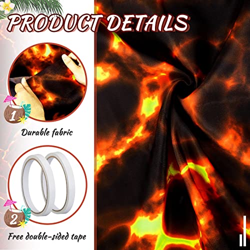 2 Pack Lava Themed Aisle Runners Halloween Lava Party Decorations Fire Volcano Track Floor Runners Hot Coals Luau Theme Birthday Party Table Cover Reusable Fun Party Supplies