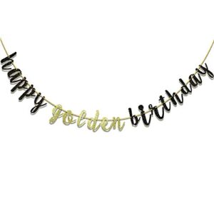 happy golden birthday banner,1st birthday, 21st , 24th, 25th, 28th, 30th,50th birthday,golden birthday party decor(gold& black)