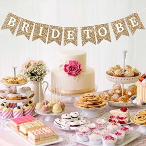 Pre-Strung Bride To Be Banner - NO DIY - Gold Glitter Bachelorette Bridal Party Banner - Pre-Strung Garland on 8 ft Strand - Gold Bachelorette Bridal Party Decorations & Decor. Did we mention no DIY?