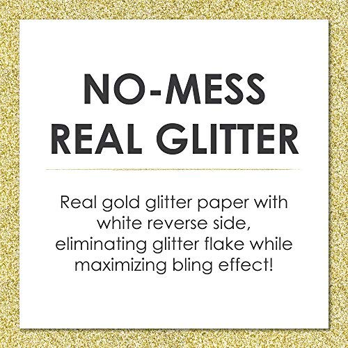 Gold Glitter Shamrocks - No-Mess Real Gold Glitter Cut-Outs - St. Patrick's Day Party Confetti - Set of 24