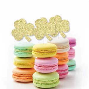 Gold Glitter Shamrocks - No-Mess Real Gold Glitter Cut-Outs - St. Patrick's Day Party Confetti - Set of 24