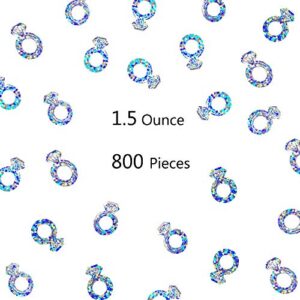 Wedding Decorations Diamond Ring Foil Table Confetti for Engagement Vanlentines Day Bachelorette Bridal Shower Party Favors (Iridescent Silver,1.5 oz/Bag,700-800 Piece/Bag)