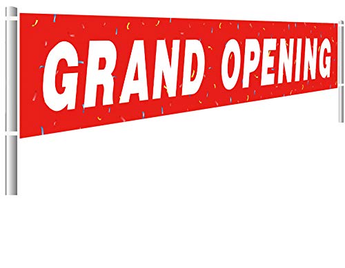 Large Grand Opening Banner, Retail Store Shop Business Sign, Business Office Store Front Banner, Store, Advertising, Flag (9.8x1.6 feet)