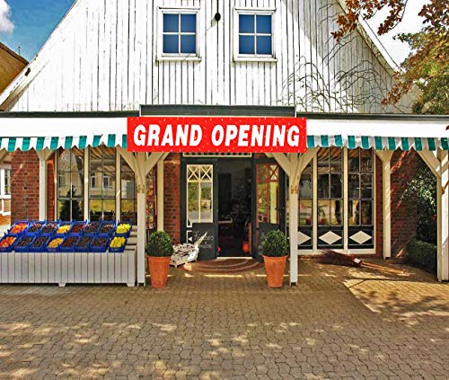 Large Grand Opening Banner, Retail Store Shop Business Sign, Business Office Store Front Banner, Store, Advertising, Flag (9.8x1.6 feet)