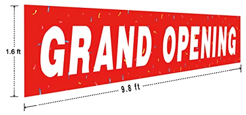 Large Grand Opening Banner, Retail Store Shop Business Sign, Business Office Store Front Banner, Store, Advertising, Flag (9.8x1.6 feet)