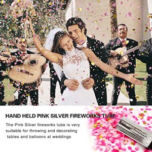 8 PCS Push Pop Confetti Poppers Cannons for Wedding Birthday Graduation Baby Shower Anniversary Christmas New Year's Kids Fun Party Supplies Decorations and Favors (Pink + Gold)