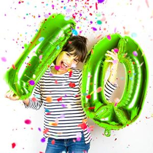 40 Inches Green Number Digital Balloons Large Aluminum Foil Numeral Balloon for Birthday Anniversary Wedding Engagement Bridal Shower Party Photo Props (Green 10)