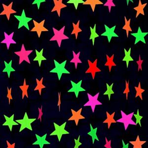 Midnight Glo Black Light Party Supply 78ft Neon Star Garland Hanging Decorations for Birthday Party Wedding Decorations Black Light Reactive UV Glow Party (6 Pack)