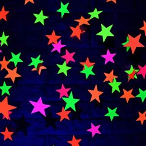 Midnight Glo Black Light Party Supply 78ft Neon Star Garland Hanging Decorations for Birthday Party Wedding Decorations Black Light Reactive UV Glow Party (6 Pack)