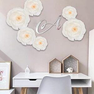 BEISHIDA 6 Pieces Paper Flower Decoration Supplies for Party Decoration, Wedding Decoration, Background Wall, Room Decoration, Bridal Shower, Baby Shower (White)