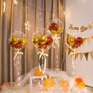 5PCS Clear Bobo Balloons,24 inch Bubble Balloon,3.7 Inch Wide Mouth Design to Stuffing Gifts for Christmas Wedding Birthday Party Decorations,Balloon Stuffing Machine Dedicated