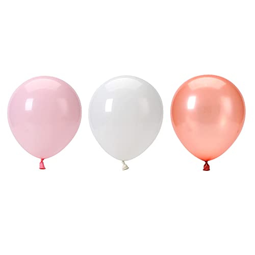 Pink White Rose-gold Small Balloons - 5 Inch 60pcs Round Latex Balloon Gender Reveal Birthday Graduation Wedding Engagement Baby Bridal Shower Party Decorations Lasting Surprise