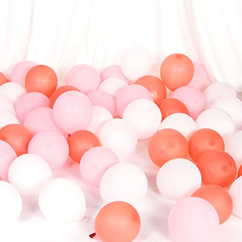 Pink White Rose-gold Small Balloons - 5 Inch 60pcs Round Latex Balloon Gender Reveal Birthday Graduation Wedding Engagement Baby Bridal Shower Party Decorations Lasting Surprise