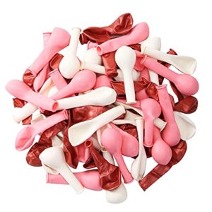 Pink White Rose-gold Small Balloons - 5 Inch 60pcs Round Latex Balloon Gender Reveal Birthday Graduation Wedding Engagement Baby Bridal Shower Party Decorations Lasting Surprise