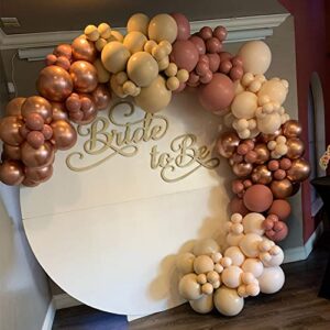 Holipardy 146pcs Balloon Arch Garland Kit Double-Stuffed Dusty Pink Cream Peach Chrome Rose Gold Balloons for Baby Shower,Engagement,Kids Adult Birthdays Weddings Receptions Decoration