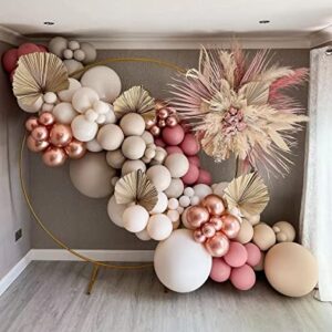 Holipardy 146pcs Balloon Arch Garland Kit Double-Stuffed Dusty Pink Cream Peach Chrome Rose Gold Balloons for Baby Shower,Engagement,Kids Adult Birthdays Weddings Receptions Decoration