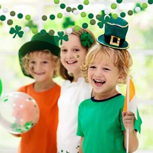 3 Pieces St. Patrick's Day Felt Balls Garland with Lucky Shamrock Garland Banner St Patrick Garland St. Patrick's Day Decorations for Irish Wall Hanging Decorations