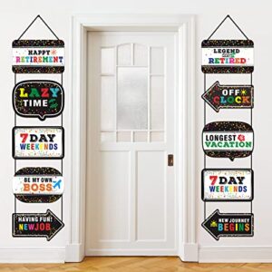 happy retirement party supplies, 10 pieces happy retirement hanging decorations retirement theme party banner retired yard sign retired banner special retirement hanging cards decorating kit