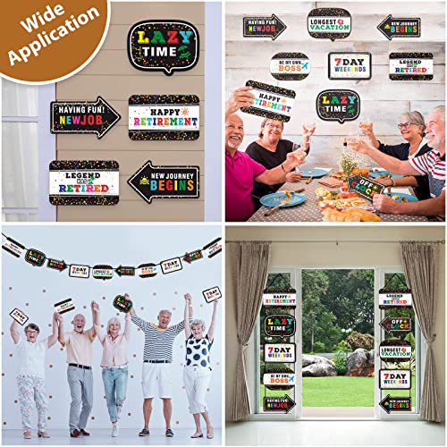 Happy Retirement Party Supplies, 10 Pieces Happy Retirement Hanging Decorations Retirement Theme Party Banner Retired Yard Sign Retired Banner Special Retirement Hanging Cards Decorating Kit