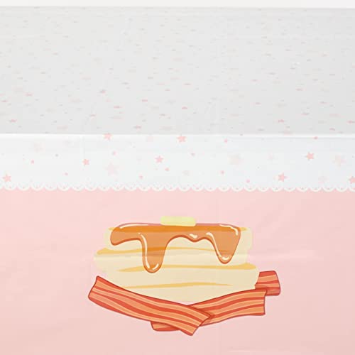 3 Pack Pancake Tablecloth, Pink Table Covers for Brunch and Pajamas Party Decorations (54 x 108 inch)