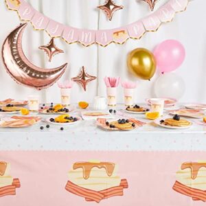 3 Pack Pancake Tablecloth, Pink Table Covers for Brunch and Pajamas Party Decorations (54 x 108 inch)