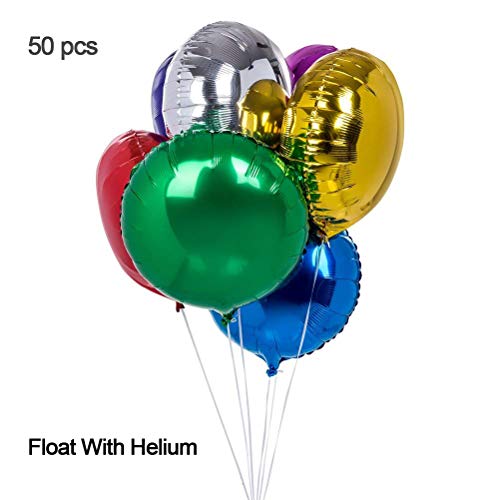 50pcs/lot Round Shape Foil Mylar Helium Balloon 18" Balloon Birthday Party Decoration Foil Balloons