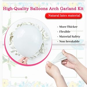 117Pcs White Balloons Different Sizes, 5 12 18 Inch White Balloon Garland Kit Thickened Latex, White Balloon Arch Kit for Kid's Birthday Wedding Party Supplies.