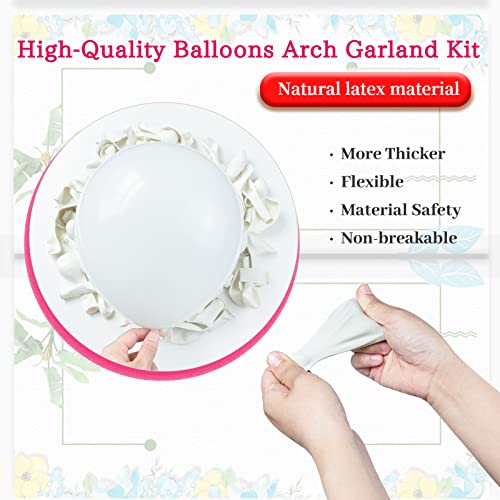 117Pcs White Balloons Different Sizes, 5 12 18 Inch White Balloon Garland Kit Thickened Latex, White Balloon Arch Kit for Kid's Birthday Wedding Party Supplies.