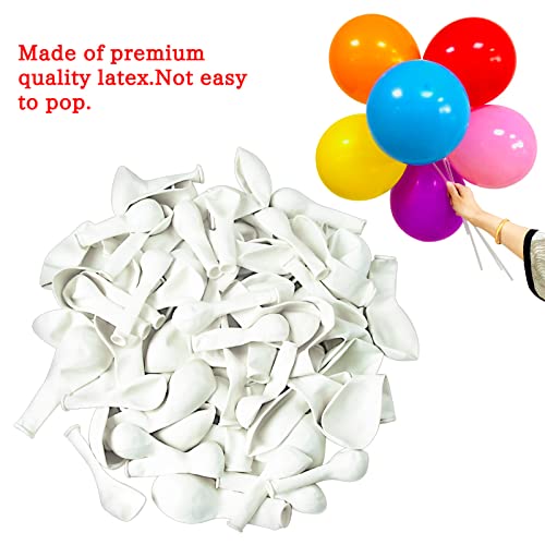 117Pcs White Balloons Different Sizes, 5 12 18 Inch White Balloon Garland Kit Thickened Latex, White Balloon Arch Kit for Kid's Birthday Wedding Party Supplies.