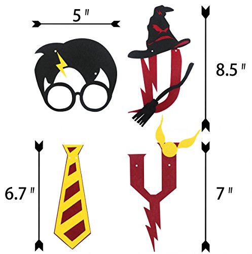 JAGGER M 2 Upgraded Harry Potter Supplies – Happy Birthday Banner Felt Garland Party Decoration, Red, ,