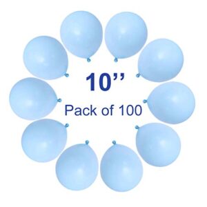 Pastel Blue Balloons 10 inch 100pcs Baby Blue Latex Balloons for Party Birthday Wedding Anniversary or any Party Decorations-pastel blue