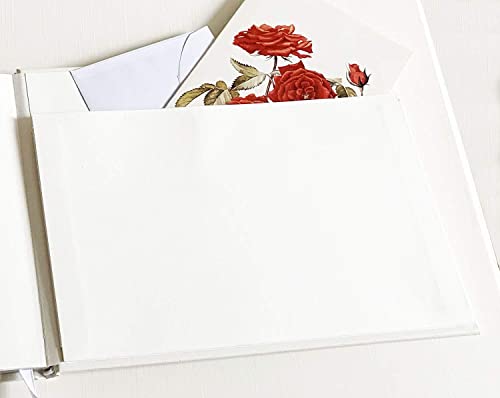 in Loving Memory Funeral Guest Book - Informal Lined Inner Page Format - Boxed - White - Size: 8.9" x 6.7"