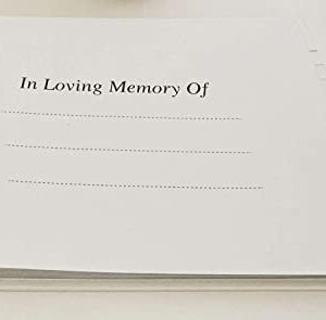 in Loving Memory Funeral Guest Book - Informal Lined Inner Page Format - Boxed - White - Size: 8.9" x 6.7"