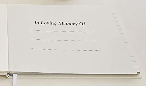 in Loving Memory Funeral Guest Book - Informal Lined Inner Page Format - Boxed - White - Size: 8.9" x 6.7"