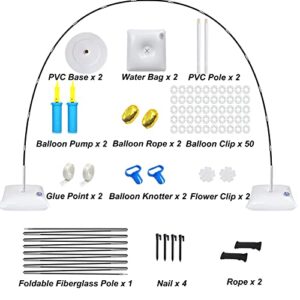 Balloon Arch Kit, Large Adjustable Balloon Column Stands Set for Wedding, Baby Shower, Birthday Party, Bachelorette Party, Other Parties and Events (10ft T, 10ft W)