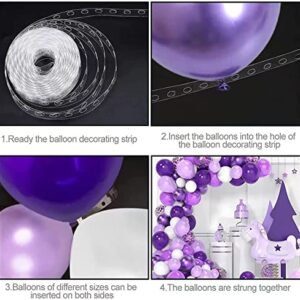 Purple Balloons Garland Arch Kit, Metallic Purple Balloons Arch 18'' 12'' 10'' 5'', Purple Confetti Balloons for Birthday Baby Shower Wedding Graduation Party Decorations for Women Girls Birthday