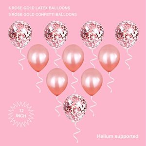 Tihuprly Cancer Survivor Cancer Free Party Decor - Rose Gold - 16" I KICKED CANCERS BUT" Foil Balloon + 5 Confetti Balloons + 5 Latex Balloons - Breast Cancer Free Banner Breast Protection Banner