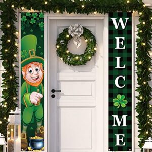 st patricks day decorations green lrish spirit front porch weclome sign irish shamrock gnomes banner st. patrick’s day decorations for home party