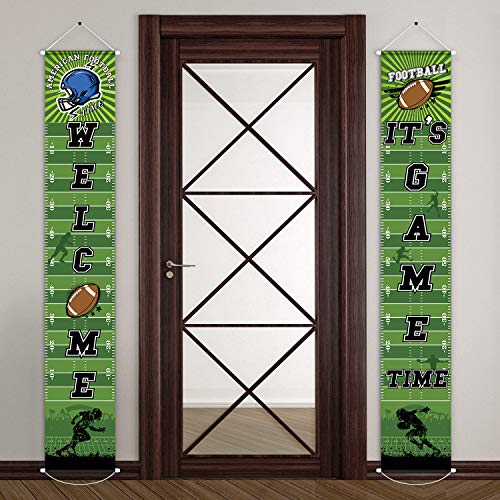 Football Party Banner Welcome Porch Sign for Football Theme Festival Birthday Baby Shower Decoration