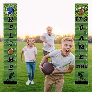 Football Party Banner Welcome Porch Sign for Football Theme Festival Birthday Baby Shower Decoration