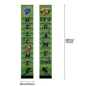 Football Party Banner Welcome Porch Sign for Football Theme Festival Birthday Baby Shower Decoration