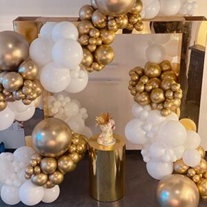 Gold Metallic Chrome Balloon Garland Kit - 102PCS 18In 12In 10In 5In Party Balloon Kit With 33FT Ribbon for Birthday Wedding Graduation Engagement Baby Shower Party Decorations