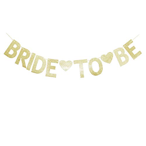 Bride to Be Gold Glitter Sign Garland for Engagement Wedding Bachelorette Party Props Supplies