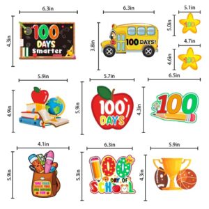 36 Pcs 100th Day of School Decorations Hanging Swirls, No-diy 100 Days of School Decorations Streams, 100 Items for 100th Day of School Foil Hanging for Kindergarten Pre-school Primary High School